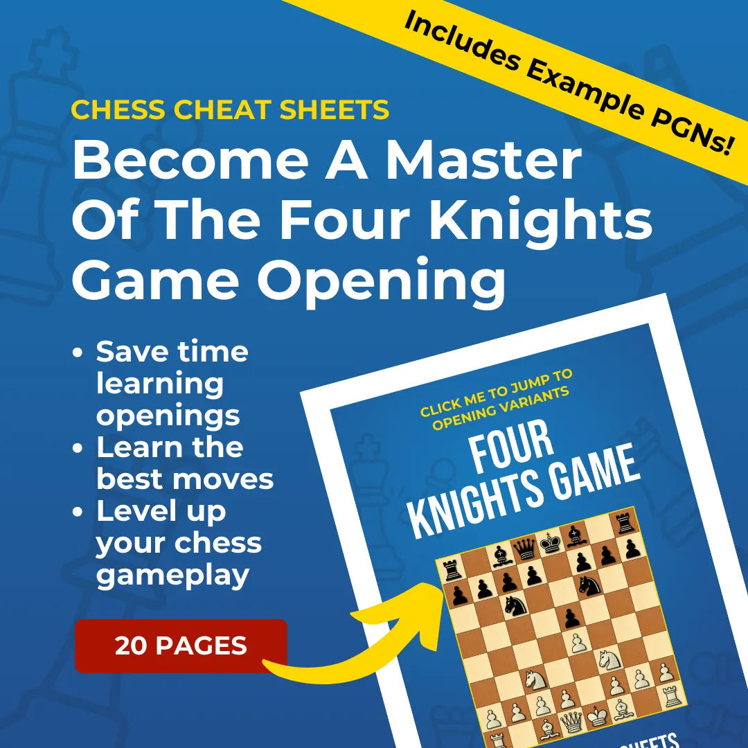 Four Knights Game - Chess Opening Cheat Sheet | Interactive And Printa ...